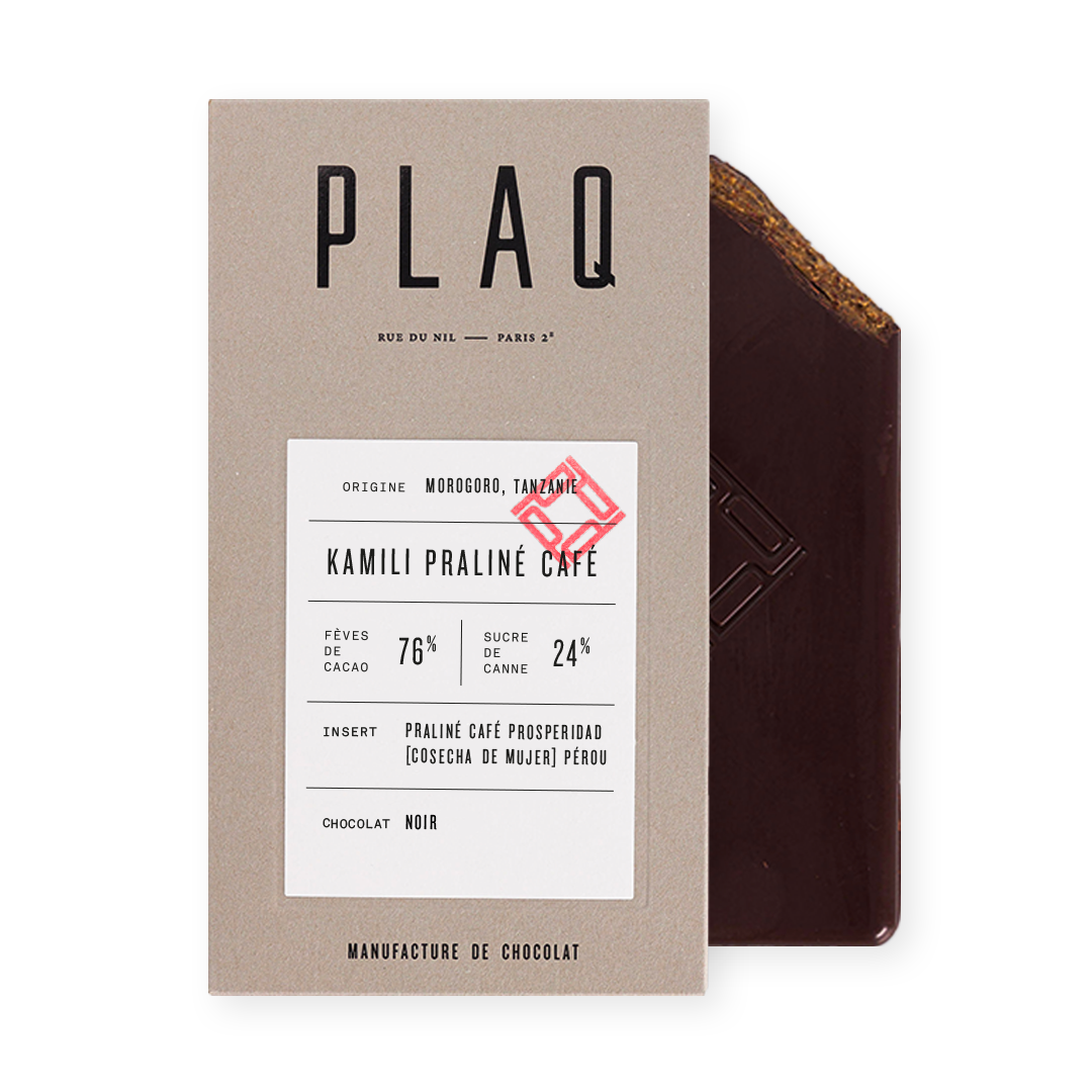Tablette de chocolat praliné café