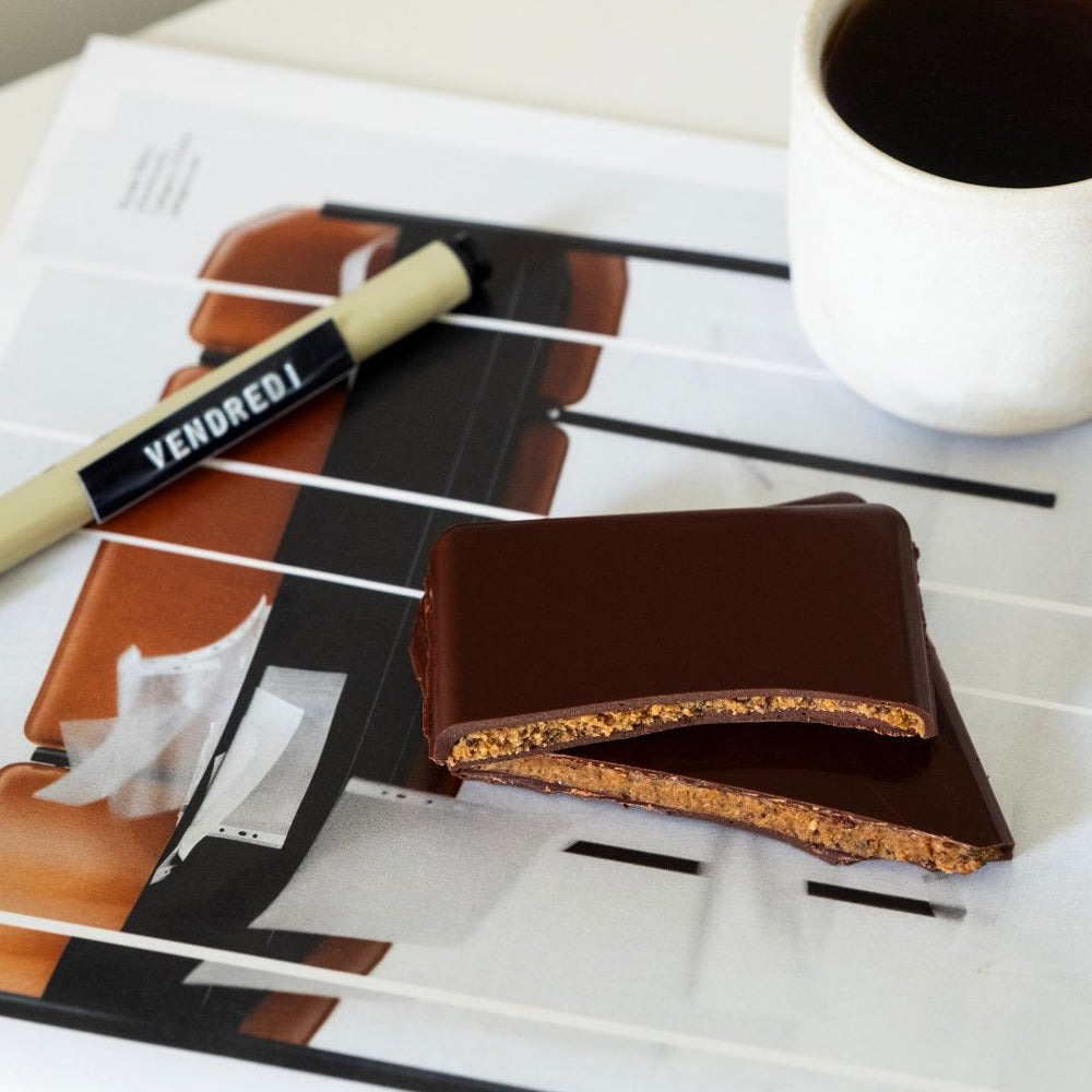 Tablette de chocolat praliné café