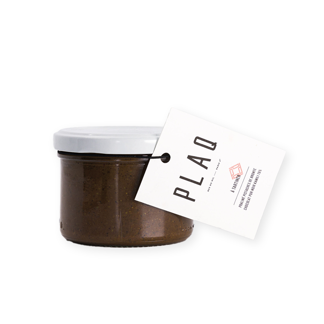 Pâte à tartiner au chocolat noir et aux pistaches de Bronte | PLAQ