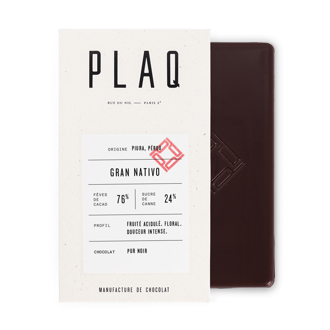 Gran Nativo 76% dark chocolate bar | PLAQ Chocolate